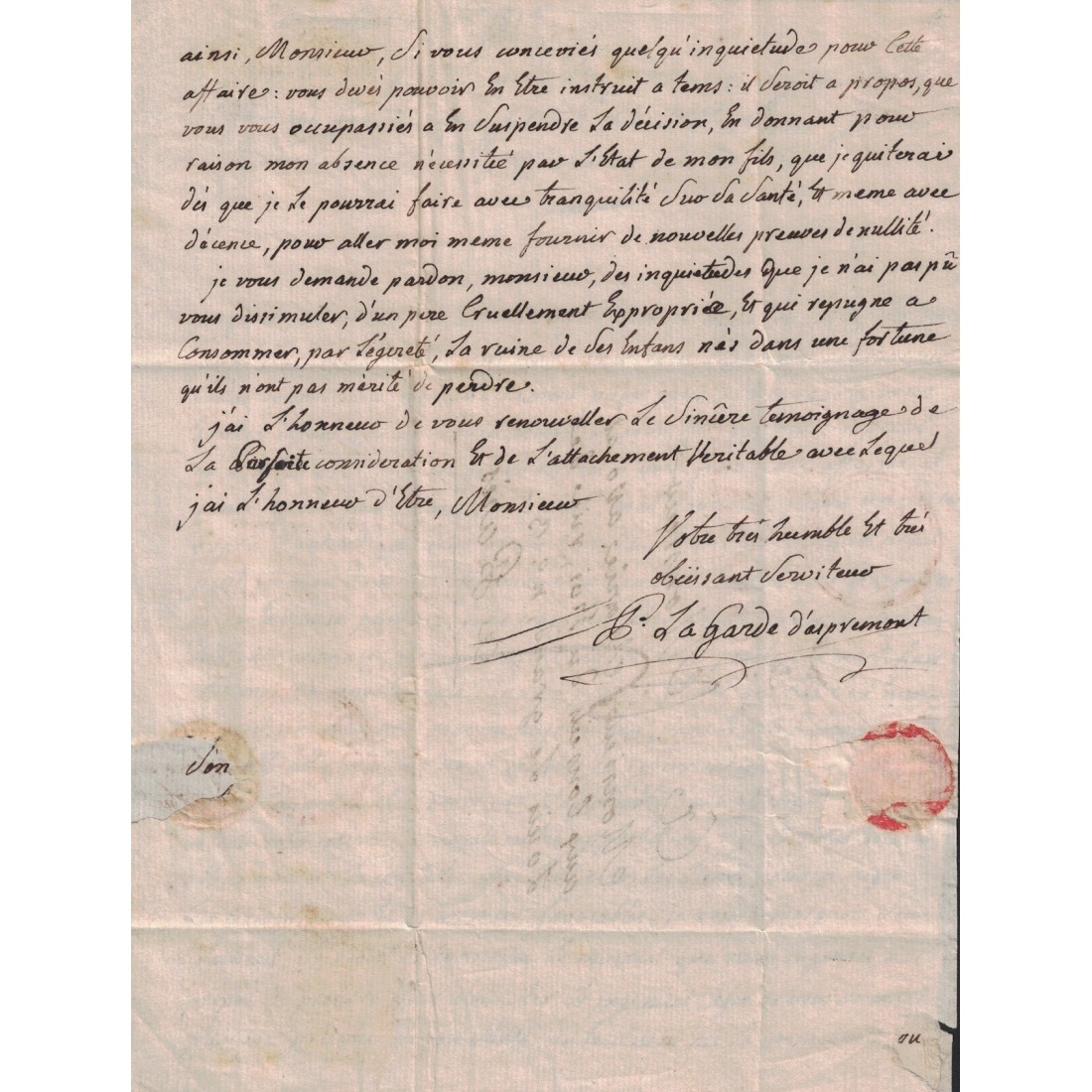 PELLETIER LA GARDE D’ASPREMONT Joseph François Louis Bonaventure de ...